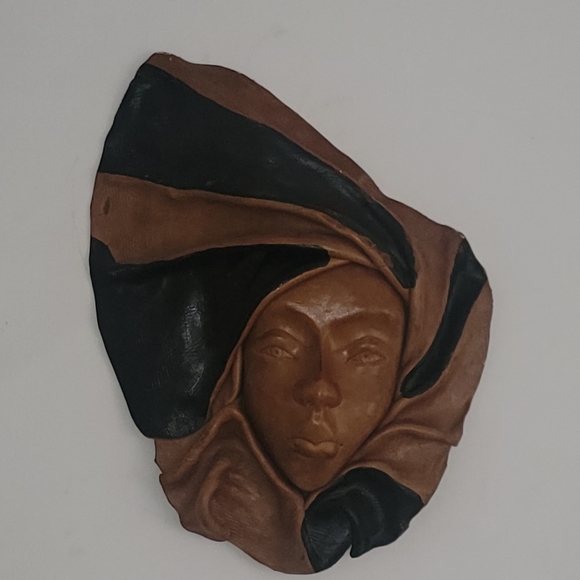 Handmade | Art | Vintage Leather 4x18 African Face Mask Handmade Wall ...